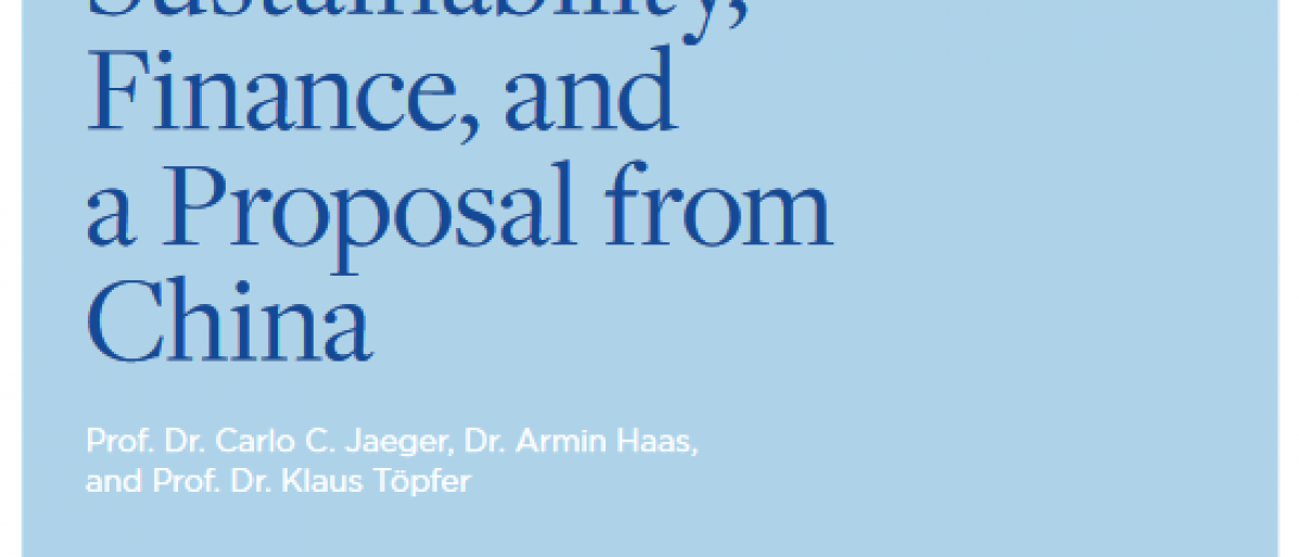 Sustainability, Finance, and a Proposal from China | Research Institute ...